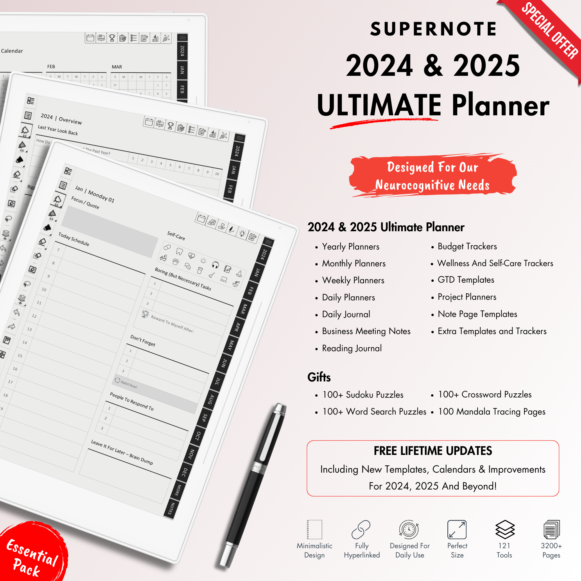 Supernote Ultimate Planner for 2024 & 2025 – E-Ink Elysium